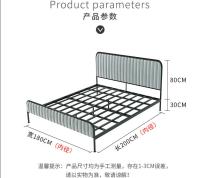China 1800*1800*2000 Fashion Design Single Queen King Size Bed Frame with Aluminium Profile for sale