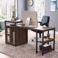 China Commercial Soho Home Office Desk with Book Shelves Modern Furniture Metal and Wood for sale