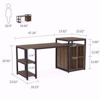 China Commercial Soho Home Office Desk with Book Shelves Modern Furniture Metal and Wood for sale