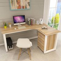 China Mail Packing Modern Work Office Desk L Shape Black and White with Steel Furniture for sale
