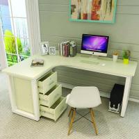 China Mail Packing Modern Work Office Desk L Shape Black and White with Steel Furniture for sale