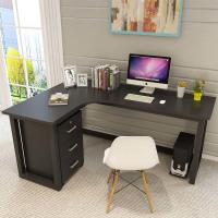 China Mail Packing Modern Work Office Desk L Shape Black and White with Steel Furniture for sale