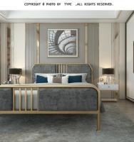 China Sophisticated Tufted Metal Bedroom Furniture Set with Display Stand and Bunk Bed for sale