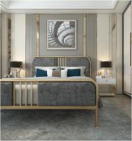 China Sophisticated Tufted Metal Bedroom Furniture Set with Display Stand and Bunk Bed for sale