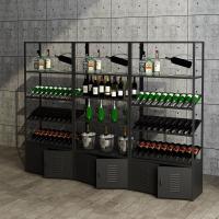 China Stackable Wine Wall Cabinet Customized Bar Metal Glass Wine Storage Rack for Display for sale
