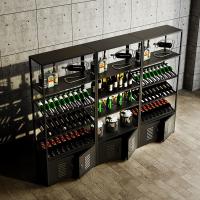 China Stackable Wine Wall Cabinet Customized Bar Metal Glass Wine Storage Rack for Display for sale