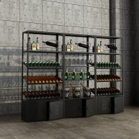 China Stackable Wine Wall Cabinet Customized Bar Metal Glass Wine Storage Rack for Display for sale