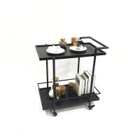 China Mail Packing N 3 Tier Steel Trolley Simple Design Foldable Mini Food Serving Hotel/Tea for sale
