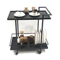 China Mail Packing N 3 Tier Steel Trolley Simple Design Foldable Mini Food Serving Hotel/Tea for sale