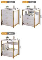 China 3 Drawer Gold Night Stand for Bedroom Cabinet and Drawers in Hospital Bedside Cabinet for sale