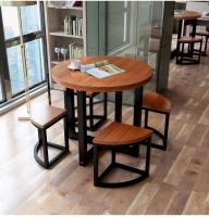 China Wire Trunking Round Conference Meeting Room Table in Wood Style PANEL for SOHO Office for sale