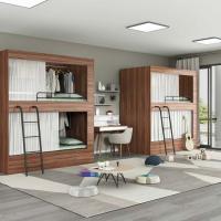 China Walnut Double Deck Solid Wood Loft Bed KD Structure for Customized Customer's Request for sale