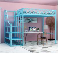China Chinese Design Style Metal Queen Size Loft Bed for Modern Apartment Living for sale