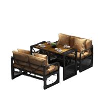 China Livingroom Furniture Wood Style PANEL Coffee Tea Sets Metal Table Set Industrial for sale