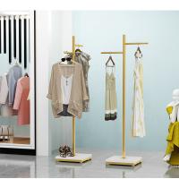 China Golden Industrial Pipe Clothing Rack for Boutique Display Stand in Customer Colors for sale