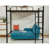 China Queen Size Metal Loft Bunk Bed with Wooden Cabinet Modern Design and Hotel Style for sale