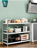 China 3 Layer Rotate Vegetable Fruit Shelf Stainless Steel Storage Rack for Modern Kitchen for sale