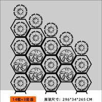 China Picture Suggested Car and Wheels Stand with Stainless Steel Rim Display Rack for sale