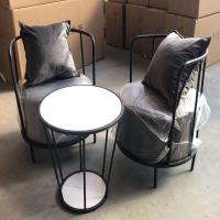 China Convertible Outdoor Round Ottoman Sofa Stool with Mini Coffee Side Table and Bar Chair Set for sale