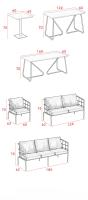 China Modern PANEL Wood Style Aluminum Metal Coffee Tea Table Set for Living Room Furniture for sale