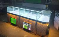 China Custom Logo Commercial Sectional Furniture with Glass Display Cabinet and LED Lights for sale