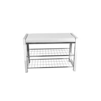 China Rectangle Style Shoe Rack Bench with European Design and Chrome Finish Iron Structure for sale