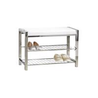 China Rectangle Style Shoe Rack Bench with European Design and Chrome Finish Iron Structure for sale