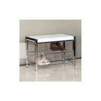China Rectangle Style Shoe Rack Bench with European Design and Chrome Finish Iron Structure for sale