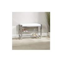 China Rectangle Style Shoe Rack Bench with European Design and Chrome Finish Iron Structure for sale