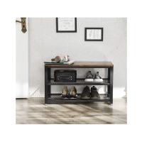China Mail Packing Shoe Storage Bench with White Finish and Wooden Shoe Rack for sale