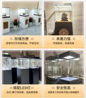 China Eco-friendly Single Cosmetic Display Stand with 3D LED Light Base and Acrylic Material for sale