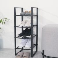 China NO Folded 4 Tiers Dust Proof Shoe Rack Organizer for Home Stainless Steel Metal Design for sale