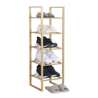China NO Folded 4 Tiers Dust Proof Shoe Rack Organizer for Home Stainless Steel Metal Design for sale