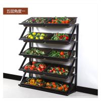 China Supermarket Exhibition Wooden Fruit and Vegetable Storage Rack with Customized Design for sale