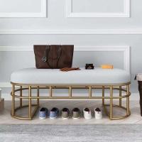 China Living Room Furniture Bamboo Shoe Rack Bench with Cushion and Entryway Sitting Stool for sale