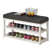 China FOB Xiamen Port Durable Bamboo Metal Sitting Stool Shoes Rack for Bath Room Furniture for sale