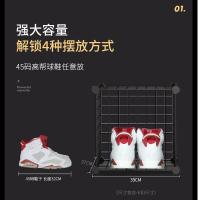 China 12x12 Sneaker Nike Storage Box PU Leather Shoe Storage Cabinet with Metal Wire Design for sale
