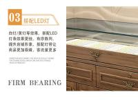 China Wooden Rustic LED Display Counter Glass Solid Wood Display Shelf Counter for Retail for sale