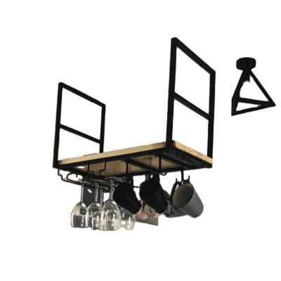 China Functional Wood Ceiling Garden Tool Rack Store Display Stand for Garage Overhead Storage for sale