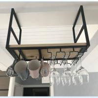 China Functional Wood Ceiling Garden Tool Rack Store Display Stand for Garage Overhead Storage for sale