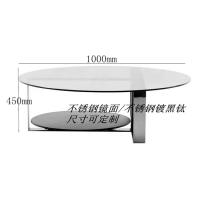 China Livingroom Furniture High Gloss Round Glass Coffee Table with Stainless Steel Frame for sale
