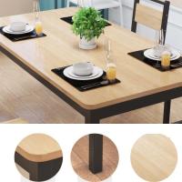 China Optional Glass Top Dinning Table Set with Solid Wood Table and Modern Metal Chairs for sale