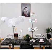 China 3-Tier Stainless Steel Cake Stand Tempered Glass Centerpiece for Wedding Modern Design for sale