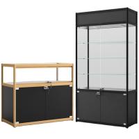 China Wooden Glass Aluminum Showcase for Collections Home Wine Cabiners Wall Mounted Corner for sale