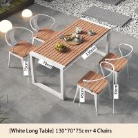 China Plastic-Wood Table for Leisure Outdoor Patio Furniture Bench Coffee Table Combination for sale