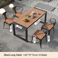 China Plastic-Wood Table for Leisure Outdoor Patio Furniture Bench Coffee Table Combination for sale