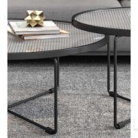 China PU Leather Cover Glass Coffee Table Modern Center Table for Living Room for sale