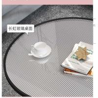 China PU Leather Cover Glass Coffee Table Modern Center Table for Living Room for sale