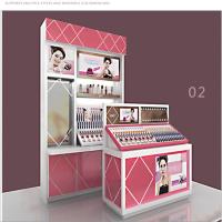 China Home Furniture Modern Makeup Brands Cosmetic Kiosk Silver Display Stand for Shop for sale