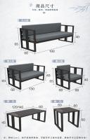 China Modern Design Style Waterproof Leather Sofa Set for Metal Garden Furniture Set Design for sale